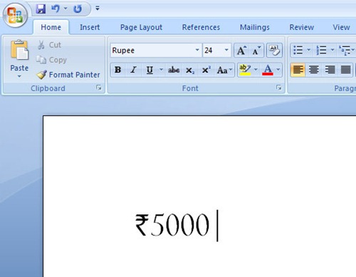 How to type the Indian Rupee symbol - Rupee Font, PSD and more